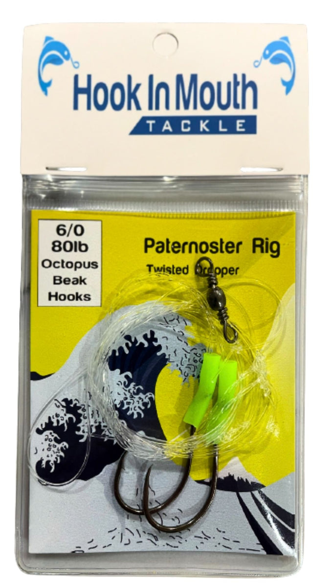 Twisted Paternoster Rig - 6/0 Octopus Beak Hooks on 80lb Leader – Hook ...